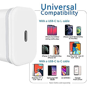 iPhone 14 13 12 11 Charger Cube 3-Pack Plug Charging Block for 14 13 12 11 Pro Max XS X XR SE 8 7 6 6S Plus, iPad, AirPods Pro, LUOATIP 20W USB C Power Adapter Fast PD USBC Wall Brick Type C Box