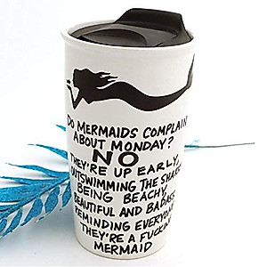 Mature Mermaid Travel Mug Ceramic LennyMud by Lorrie Veasey