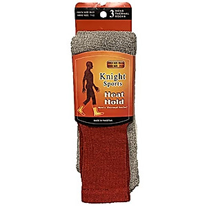 Petal Cliff Cotton Thermal Crew Socks for Unisex, Cold Weather Booth Sock Size: 10-13 Shoe Size: 7-12. (6 Black, 6 Red)