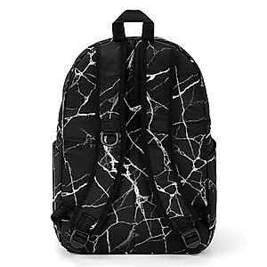 Choco Mocha Black Marble Backpack for Girls Travel School Backpack 17 Inch