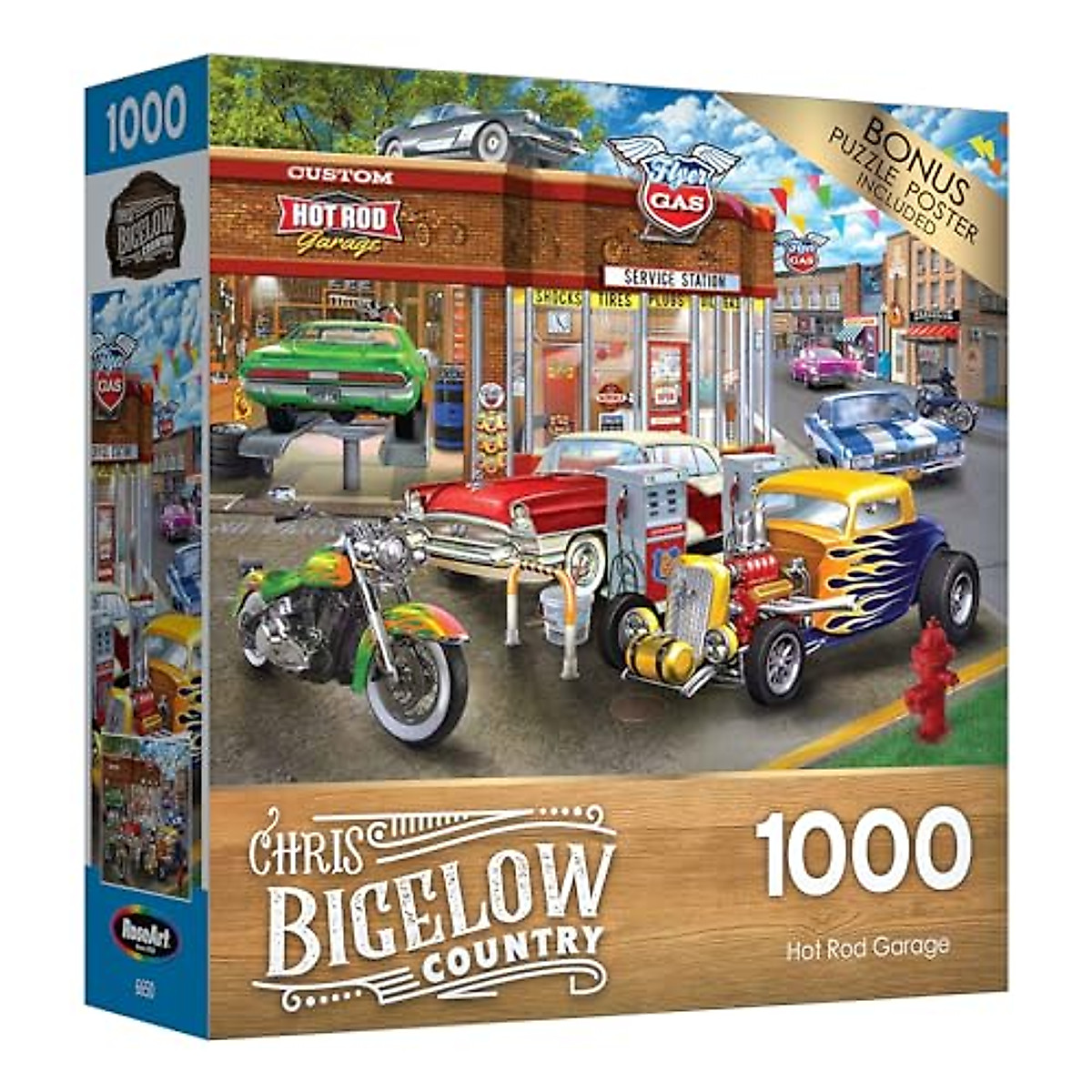 RoseArt - Chris Bigelow - Hot Rod Garage - 1000 Piece Jigsaw Puzzle for Adults