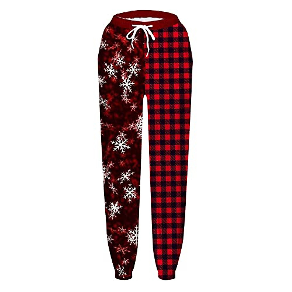 Plus Size Sweatpants,High Waisted Sweatpants for Women Xmas Elastic Waisted Snowman Print Workout Active Joggers Drawstring Straight Leg Pants Santa Claus Print Wine XL