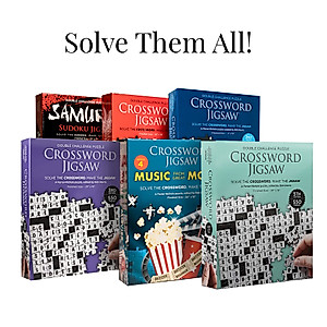 Dual Challenge Crossword Jigsaw Puzzle 2nd Edition - 550 Piece Board Game for Adults Families - Educational Interactive Brain Building