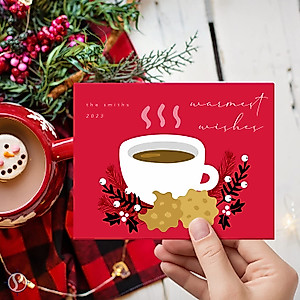 Blank Red A2 (4.25" x 5.5") Cards with Green Envelopes – Great for Customized and Personalized Holiday, Christmas and New Year Greetings, Party Invitations, Thank You Cards and Announcements – 25 SETS