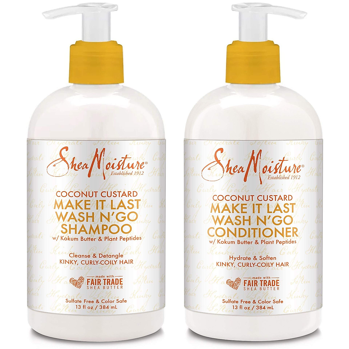 Shea Moisture Coconut Custard Make It Last Wash N’ Go Trio Shampoo, Conditioner And Hair Styler Set