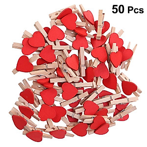 50pcs Love Photo Clip Photo Mini Clip Love Clip Photo Wood Clip Photo Clip Love