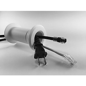 1.20" ID Cable Pass Through Wall Port 3 5/8" - 5 1/4" Wall Thickness (White) - Pass Cables from one Side of a Wall or Barrier to The Other.