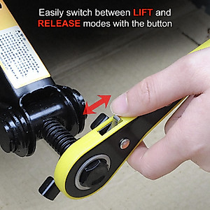 CPROSP Scissor Jack 2 Tons(4,409 lbs) Capacity with Ratchet Handle Effort Saving Just for Emergency Use, not for Weekly Projects