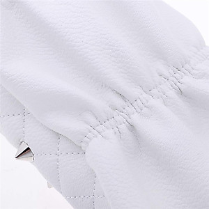 Yajun PU Golf Head Covers Golf Club Driver Fashion Rivets Headcovers for #1 Driver #3#5 Fairway Wood Golf Protector 3Pcs,White