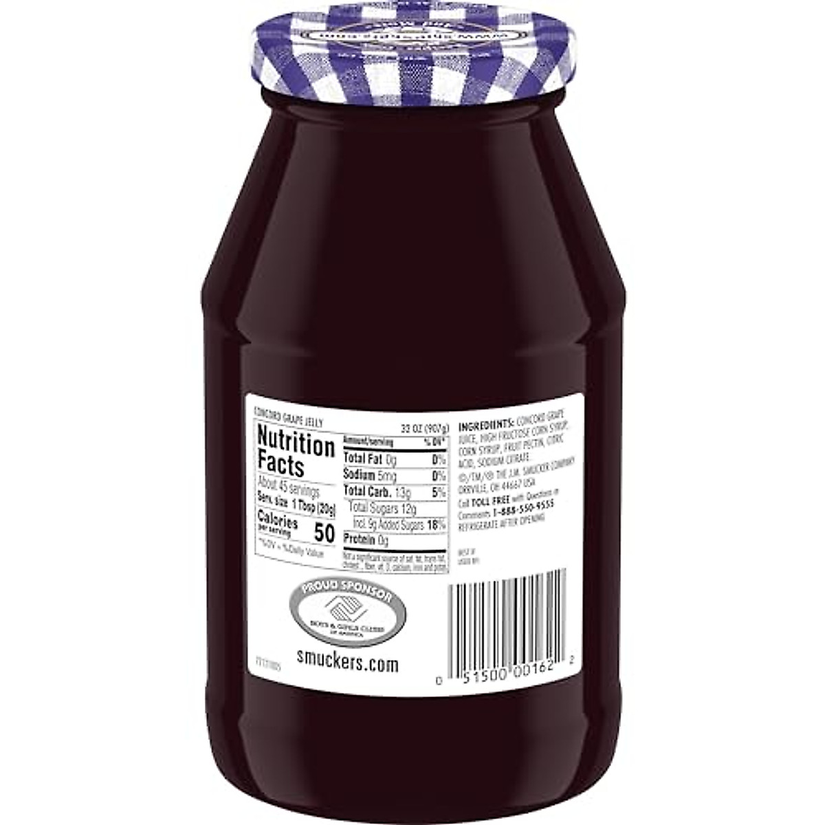 Smucker's Concord Grape Jelly, 32 Ounces (Pack of 6)