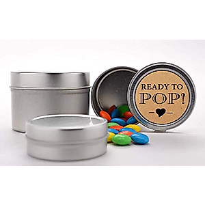 Baby Shower Stickers, Faux Craft Paper, Round 1.67 Inch - 48 Stickers, Ready to Pop Baby Stickers for Popcorn Baby Shower, Ready to Pop Stickers for Popcorn for Boy or Girl