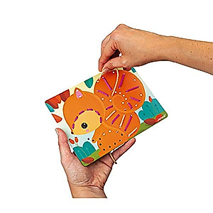 Janod Lacing Game Animals - 6 Lace and Trace Cards with 12 Laces - Ages 4+ - J05313