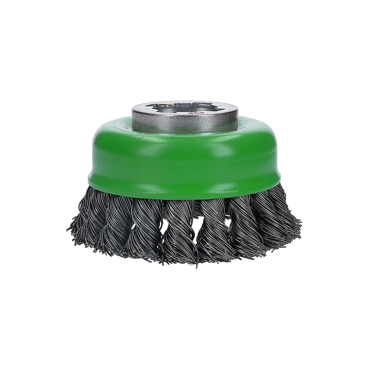 BOSCH WBX329 3 In. X-LOCK Arbor Stainless Steel Knotted Wire Single Row Cup Brush For Applications in Removing Weld Scale, Burrs and Corrosion, Preparing Painting Surfaces