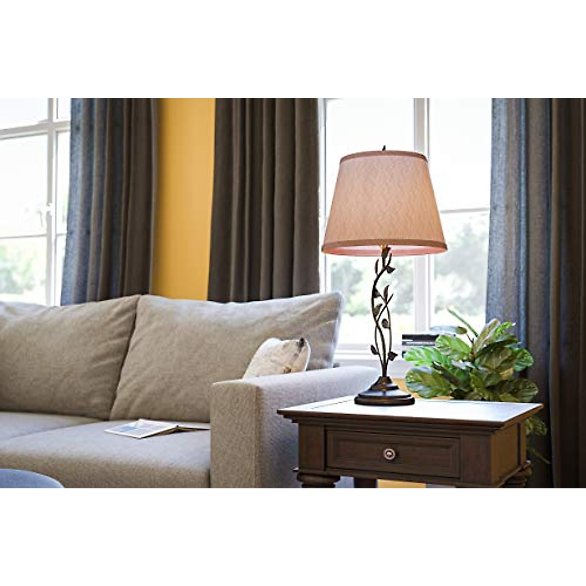 Kenroy Home 32239ORB Ashlen Table Lamp with Oil Rubbed Bronze Finish, Rustic Style, 31" Height, 15" Width, 15" Depth