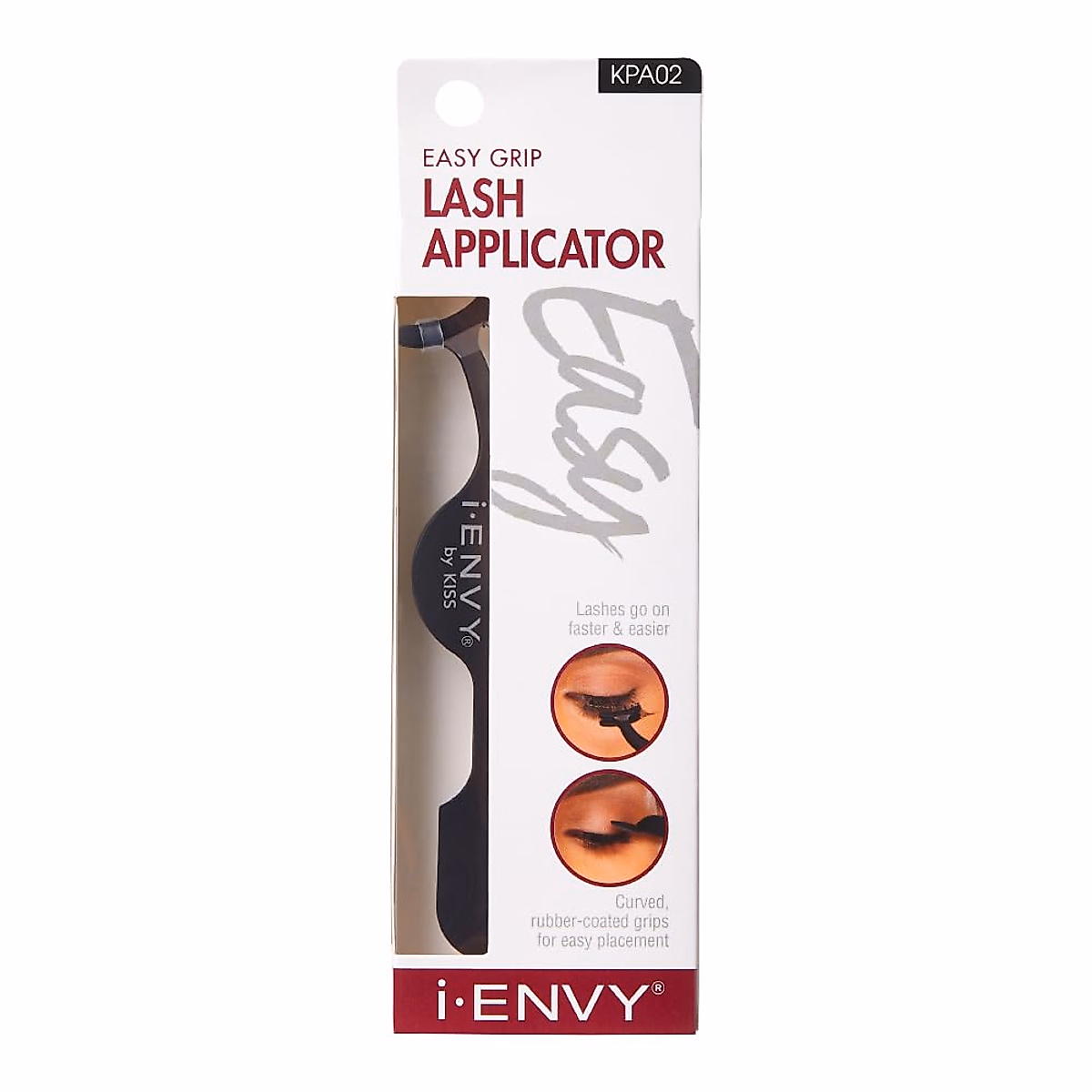 iENVY by Kiss Lash Applicator Tool, DIY Fales Eyelashes Extension Tweezers, Ease of Use & Grip, Fake Cluster Strip Lashes Remover Clip Tweezers Nipper (Black)