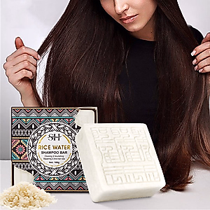 gowwim Rice Water Shampoo and Conditioner for Hair Growth - 2 in 1 Longsheng Shampoo Bar for Hair Loss, Dry/Damaged Hair, pH Balanced, Safe Pure Natural, 100g/3.5oz