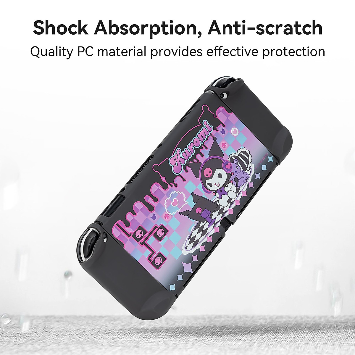 YOCORE Cute Slim Switch OLED Protective Case Cover Dockable Protective Case Compatible with Switch OLED,Anti-Scratch and Shock-Absorption Design Cover Skin -KLM Play Time