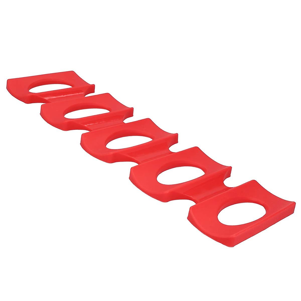 kwmobile Silicone Bottle Stacking Mat - Refrigerator Organizer to Stack Bottles, Cans, Beer, Soda - Non-Slip Holder Rack - Red