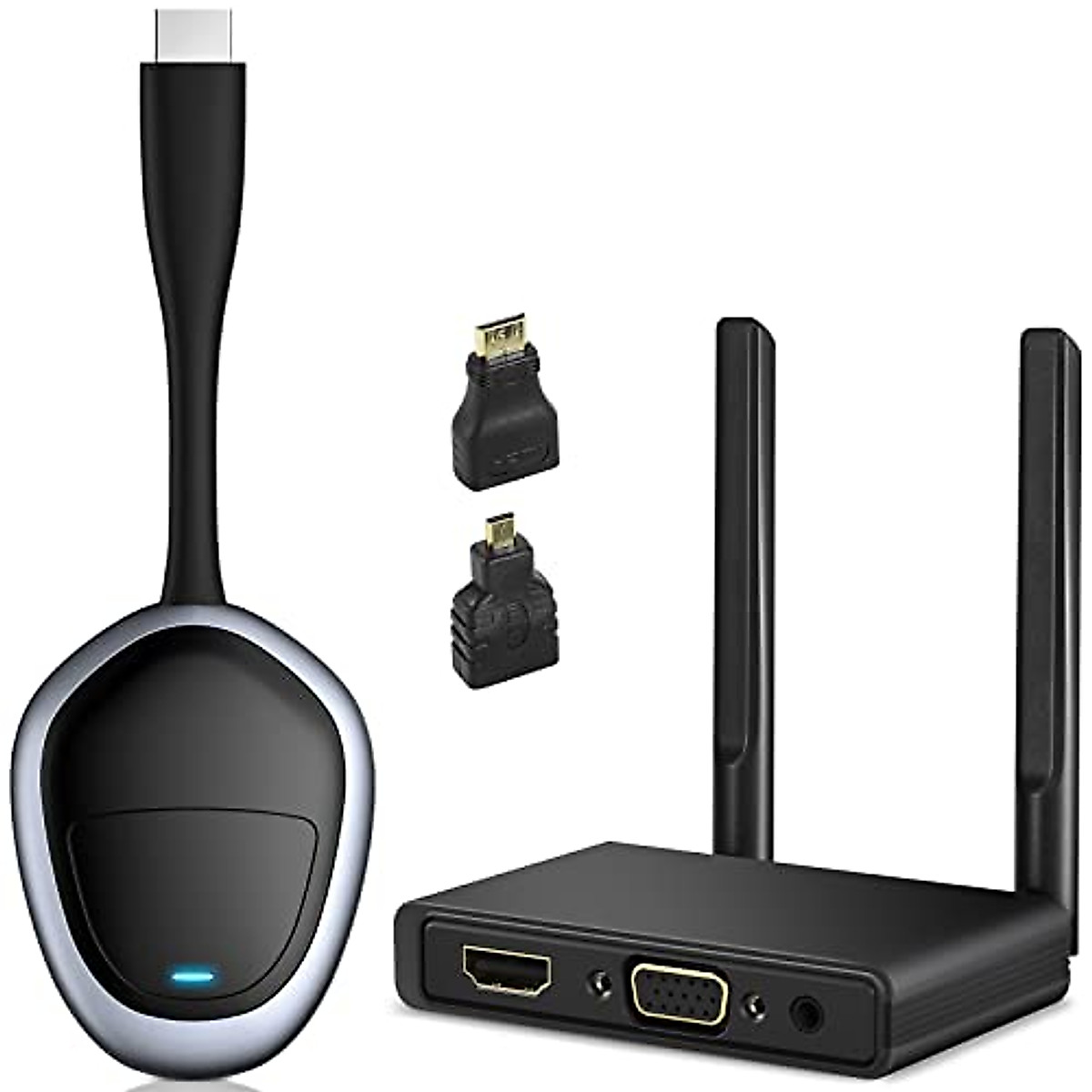 Wireless HDMI Transmitter and Receiver 4K Kit,YAOMAISI MINI HDTV Receiver Streaming Media Video/Audio HDMI Wireless Extender 5G 50M/165Ft for Laptop,Camera,TV Box,Netfix,PS5,Phone to Monitor,Projector