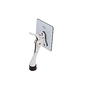 One-touch doorstop adhesive bracket , One-Touch semi-Automatic Metal Door Stopper, With Non-Slip Rubber Tip for Wood, Concrete, Tiled, and Carpeted Floors, Sticker (4inch x 1pack, white)
