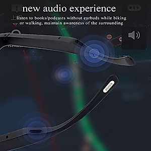 Smart Bluetooth Audio Glasses with Anti Blue Light Lens Waterproof Bluetooth 5.0 Glasses Connect Mobile Phones and Tablets for Men Women