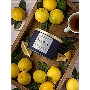 Black Tea Candles | Lemon Tea Candles Scented | Luxury Soy & Beeswax Candles for Home | 16 oz. Large Jar 3 Wick Candle | Scented Tea Candles | Cool Candles For Women | Summer Scented Candle