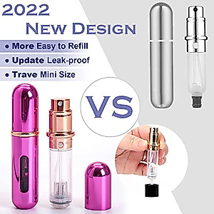 ROSARDEN Travel Mini Perfume Refillable Atomizer, Portable Perfume Spray Container Bottle, Travel Perfume Scent Pump Case Fragrance Empty Spray Bottle for Traveling and Outgoing (8 Pack, 5ml) (8 PCS)