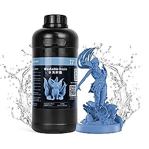 【Third-generation washable resin】NOVA3D Water Washable 3D Resin Lower Odor LCD 3D Rapid Resin 405nm Photopolymer Resin for LCD 3D Printing, Grey, 1000g