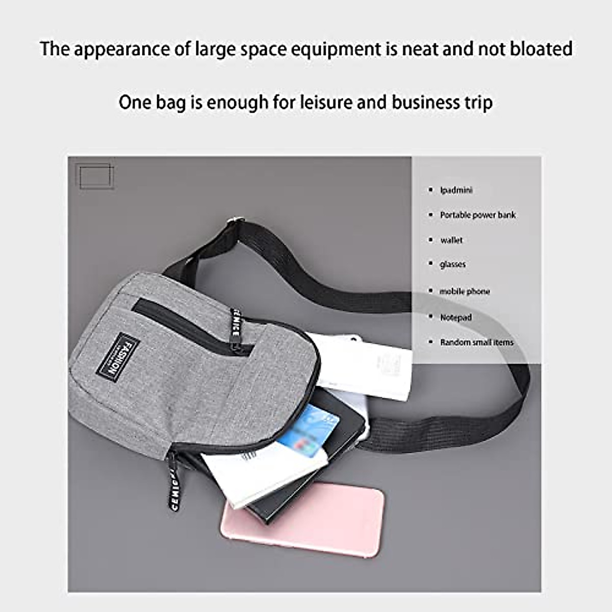 SHILONG Small Sling Bag Fashion Chest Bag Crossbody Shoulder Strap Waterproof With Headphone Hole Outdoor Travel Essentials