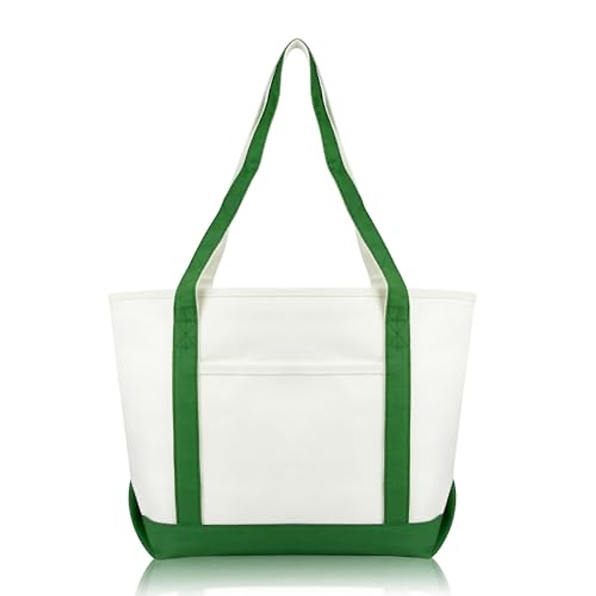 DALIX Daily Shoulder Tote Bag Premium Cotton in Dark Green
