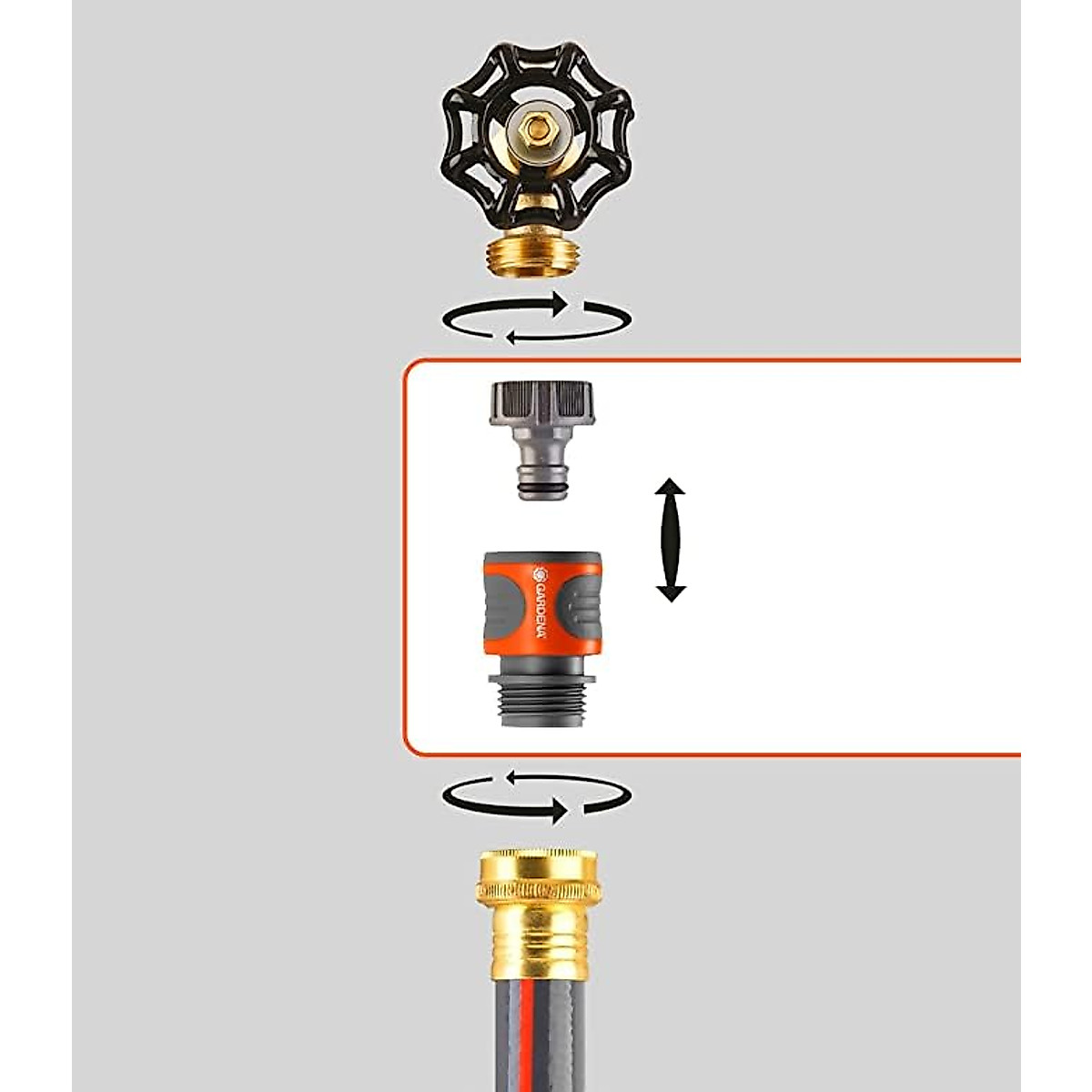 GARDENA 18270-81 5-Piece Quick Connect Hose Fittings: Versatile Garden Hose Quick Connect Kit for 5/8 Inch or 1/2 Inch Hose - Ideal for Garden Hoses, Sprinklers, Spray Nozzles, and Accessories.