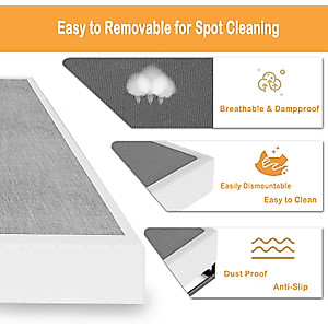 POOUPHV Twin Box Spring 5 INCH High Profile Metal Heavy Duty Easy Assembly Sturdy Box Springs Mattress Foundation Extra-Strong Support No Noise Easy to Clean