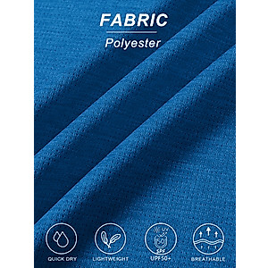 TACVASEN Fishing Shirts for Women Long Sleeve Hoodie Sun Protection Shirts Summer Hiking SPF Shirt Lightweight Stretch Top Blue