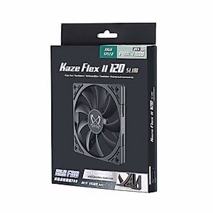 Scythe Kaze Flex II 120 Slim PWN Premium Slim PC Fan,120mm x 15mm, Fluid Dynamic Bearing, 4-Pin Connector (Kaze Flex II Slim, 1800RPM)