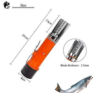 Powerful Electric Fish Scraper Cordless Fish Scaler Cleaner Automatic Fish Scale Remover with a Manual Scaler