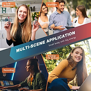 JSSEVN Wireless Lavalier Microphone, 2.4GHz Transmission Technology, 7 Hours of Continuous Use, Compatible with iPhone/iPad with Lightning Connectors