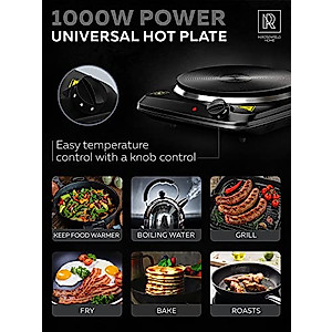 Hot Plate for Candle Making - Electric Hot Plate for Melting Wax - Electric Stove Burners - 1000W Hot Plates For Cooking, Portable Stove Top - Cofee Maker to brew coffee in the Moka Pot