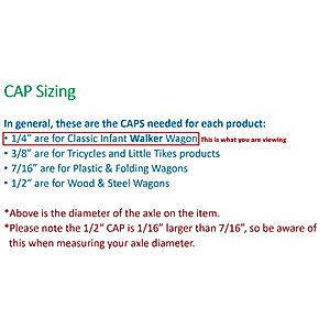 Quadrapoint Hub Cap Replacement compatible with Popular Red Wagon Brand, Classic Infant WALKER Wagon - fits 1/4 Inch Axle Diameter, Red 4-pk