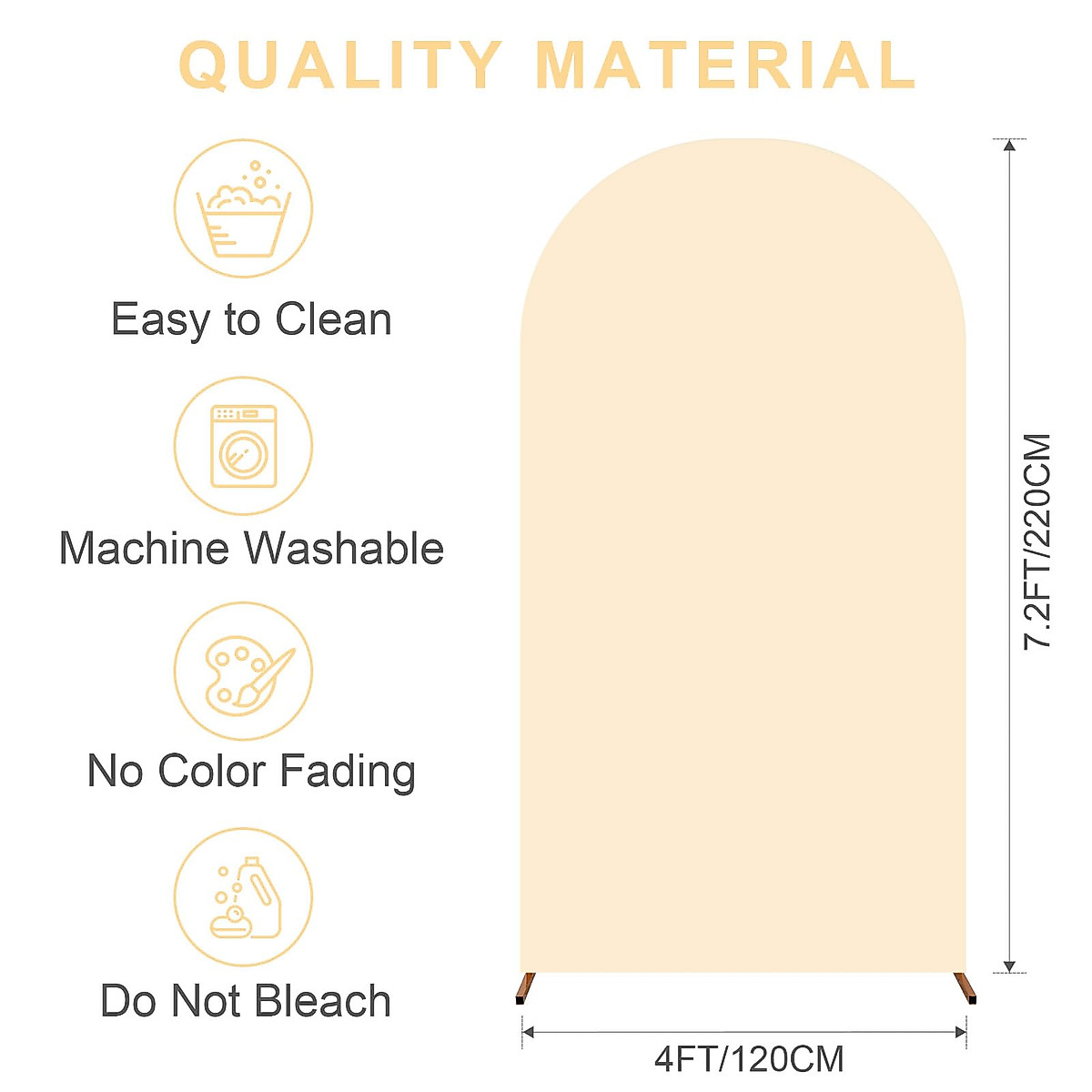 Fitted Wedding Arch Cover 7.2FT Pink Spandex Fabric Suitable for Wedding Arch Backdrop Stand, Birthday, Party, Baby Shower Banquet Arch Decoration (Pink, 7.2FT*4FT)