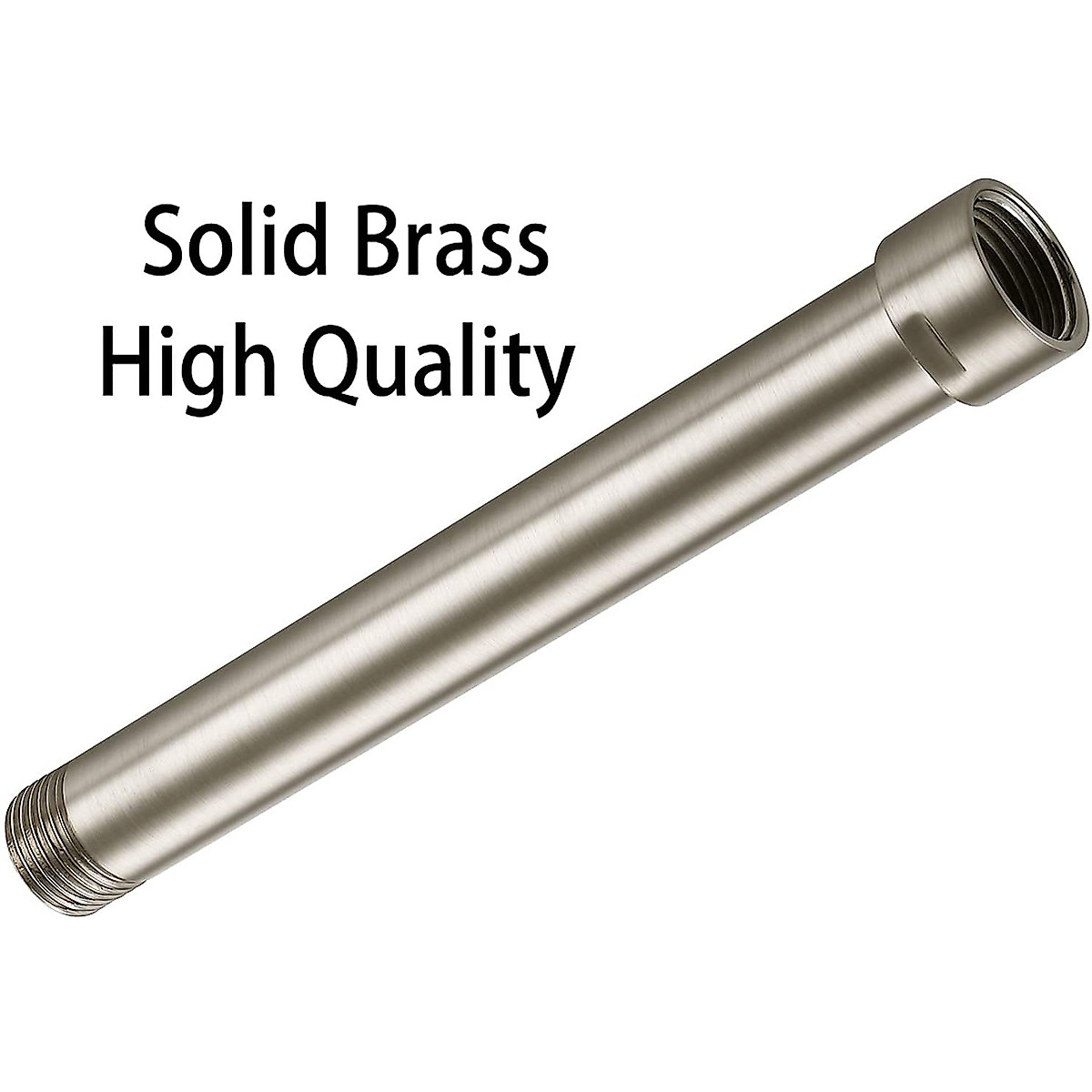 G-Promise 7 Inches Shower Head Extension Arm, Shower Arm Extension, Shower Head Extender, Lower Shower Head, All Solid Brass Construction (Brushed Nickel)