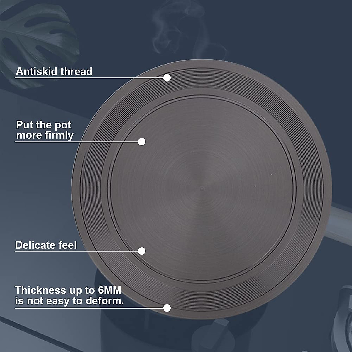 Heat Diffuser Plate, Aluminum Gas Stove Diffuser Heat Conduction Plate, Reducer Flame Guard Simmer Ring Plate Non-stick Hob Ring Plate for Gas Stove Glass Cooktop Converter(Black)