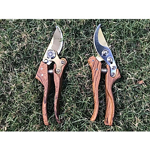 Horsvill Garden Shears, Japanese Floral branch cutters, Snips for Gardening, Flower scissors Florist clippers, Hand Held Pruners for Gardening Heavy Duty, Pruning shears for garden (Wood grain)