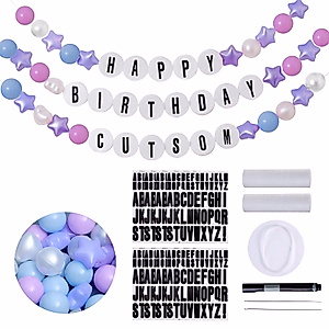 SHANBOYU DIY 3D Friendship Bracelet Birthday Banner Music Fans Birthday Decoration for concert Theme Supplies Wall Door Bunting Banner Flag Birthday disco prom Supplies (Macaron color)