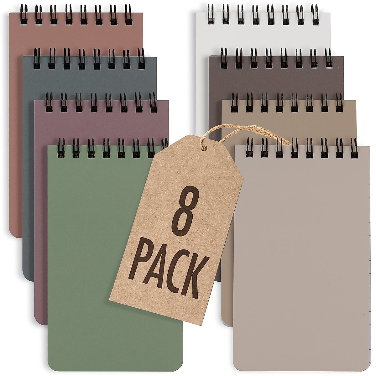 ZICOTO Aesthetic Pocket Notebooks Set Of 8 - Small 3x5 Spiral Notepads With Lined Pages - The Perfect Little Mini Pads to Stay Organized and Boost Productivity at Work or School
