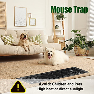 Sticky Mouse Trap Sticky Rat Traps Glue Traps Roach Traps Indoor 24 Inch Pest Control Traps for Trapping Snakes Rats Spiders Roaches in Restaurant Kitchen Hotel Office House Supplies (Black, 8 Pack)