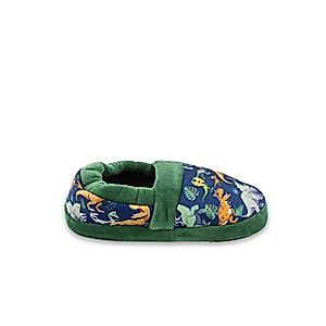 Jurassic World Dinosaur Boys Toddler Plush Aline Slippers (2-3 M US Little Kid, Navy)