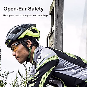 Loluka Wireless Open Ear Bone Conduction Headphones with Microphone Podcast Induction Bluetooth Earphones Sweatproof Sports Headset Lightweight Waterproof for Running Driving Hiking Bicycling Black