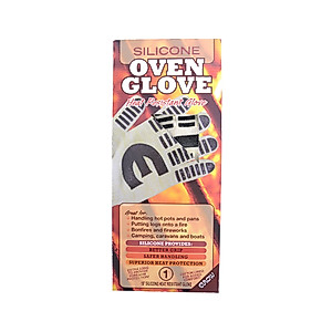 Nouvelle Legende Heat Resistant Oven Glove – Kevlar & Nomex Exterior, Added Silicone Grip, Cotton Lining Interior – Non-Slip Potholder Kitchen Cooking Mitt with Fingers – 13 Inches