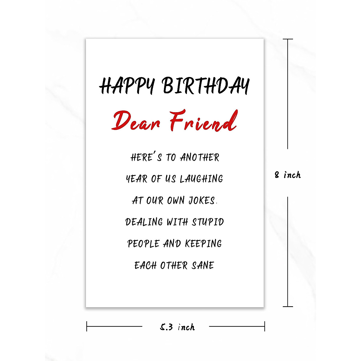 Fumnwoks Greeting Card, Funny Birthday Card for Friend, Premium Quality for Bestie, Gift for Women & Men