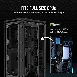 Corsair 2000D Airflow Mini-ITX PC Case - Mini-ITX Form-Factor - Steel Mesh Panels - Three-Slot GPU Support - Cooling-Optimized Interior - Modern Front Panel I/O - Black